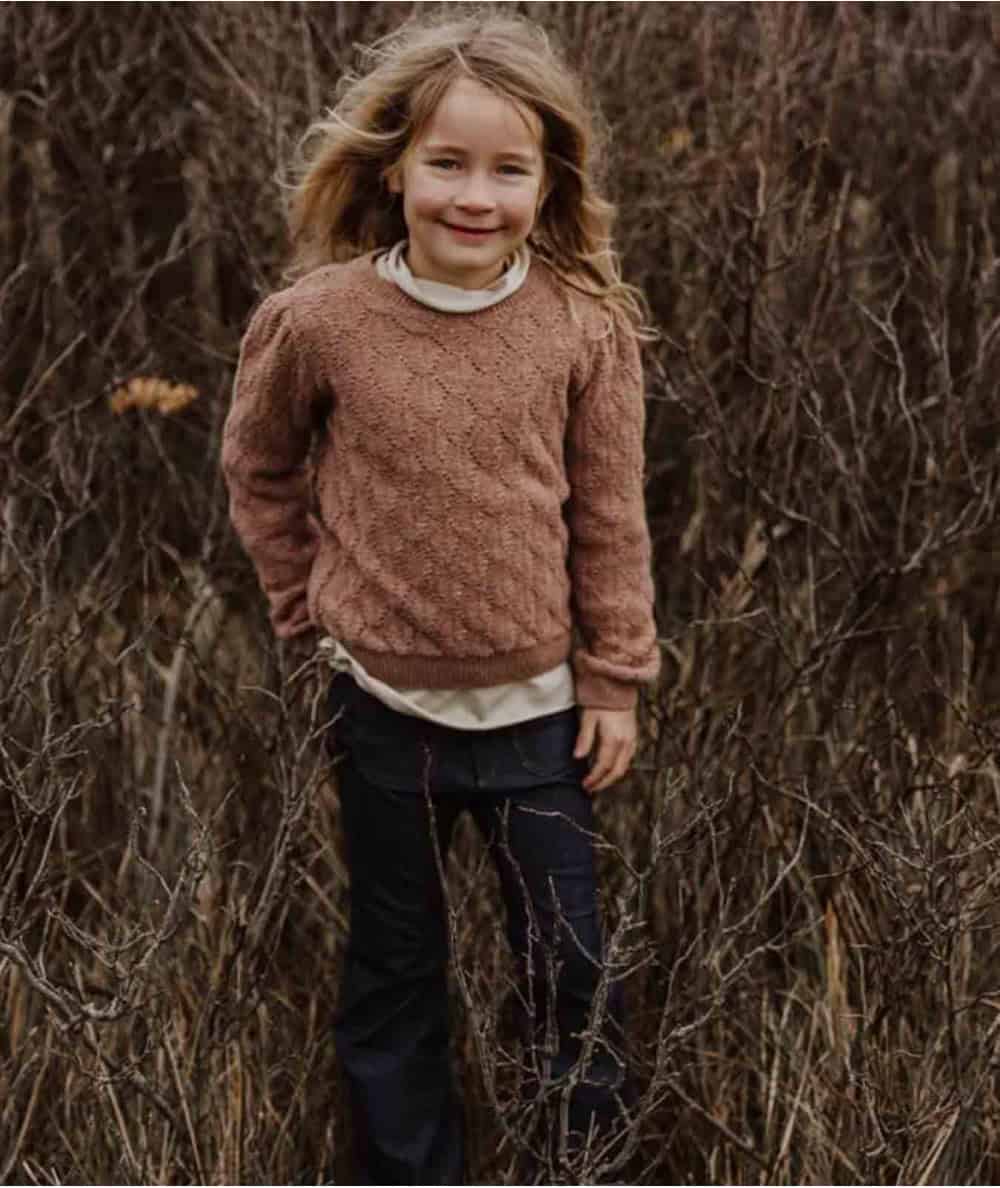 Little Hedonist : Pull-over enfant tricoté 'Liz' - Shiny Lila